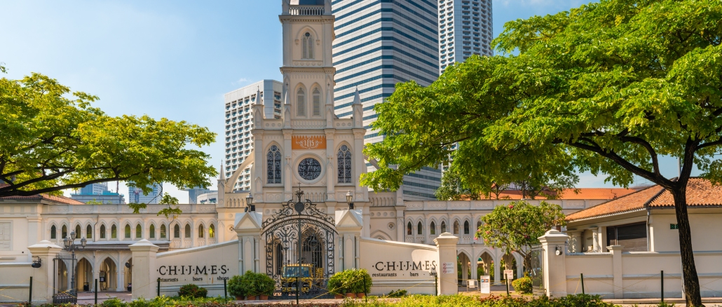 Chijmes in Singapur ist für Touristen interessant mit Restaurants, Bars
